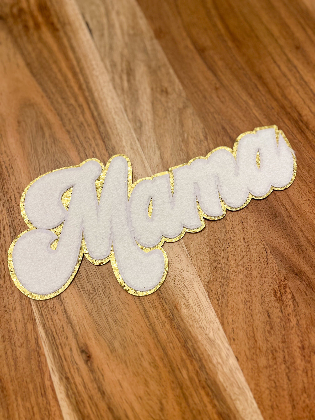 Chenille Embroidered Heat Transfer - Mama – Blue Drop Transfers