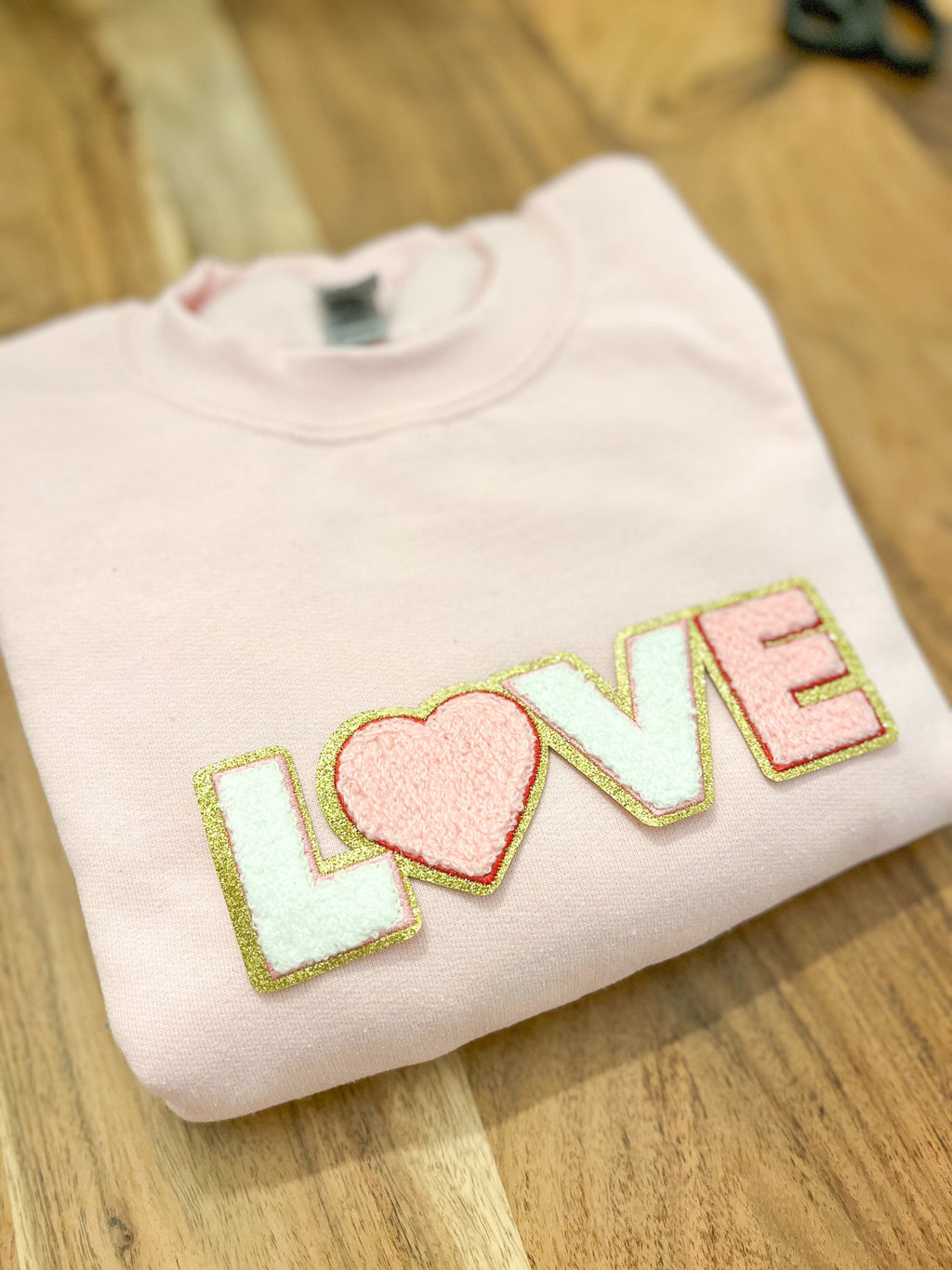 Chenille Embroidered Heat Transfer - Love – Blue Drop Transfers