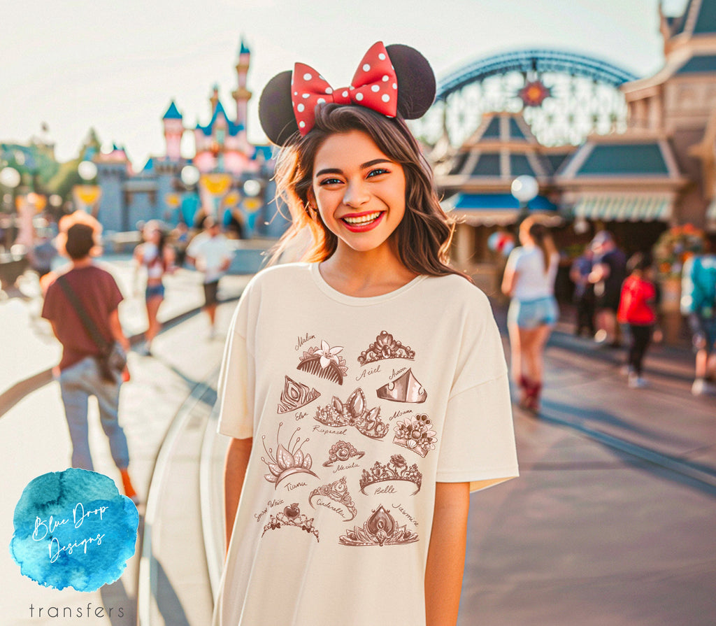 Princess Crowns Full Color Heat Transfer – Blue Drop Transfers