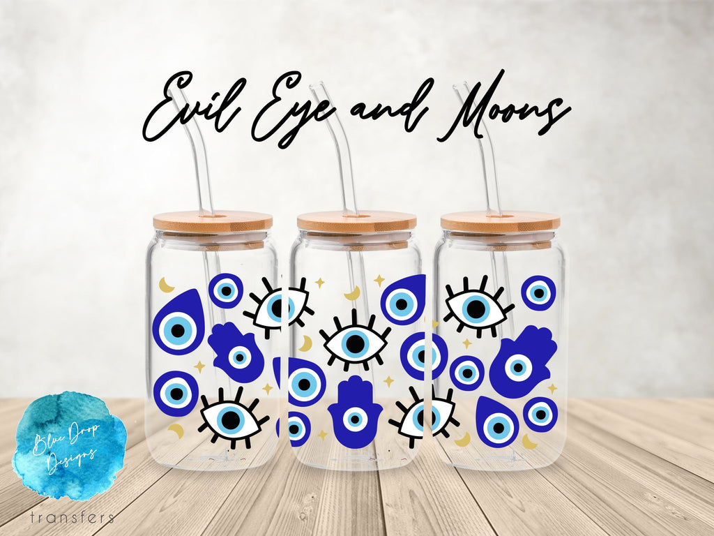 Evil Eye and Moons UV DTF Cup Wrap – Blue Drop Transfers