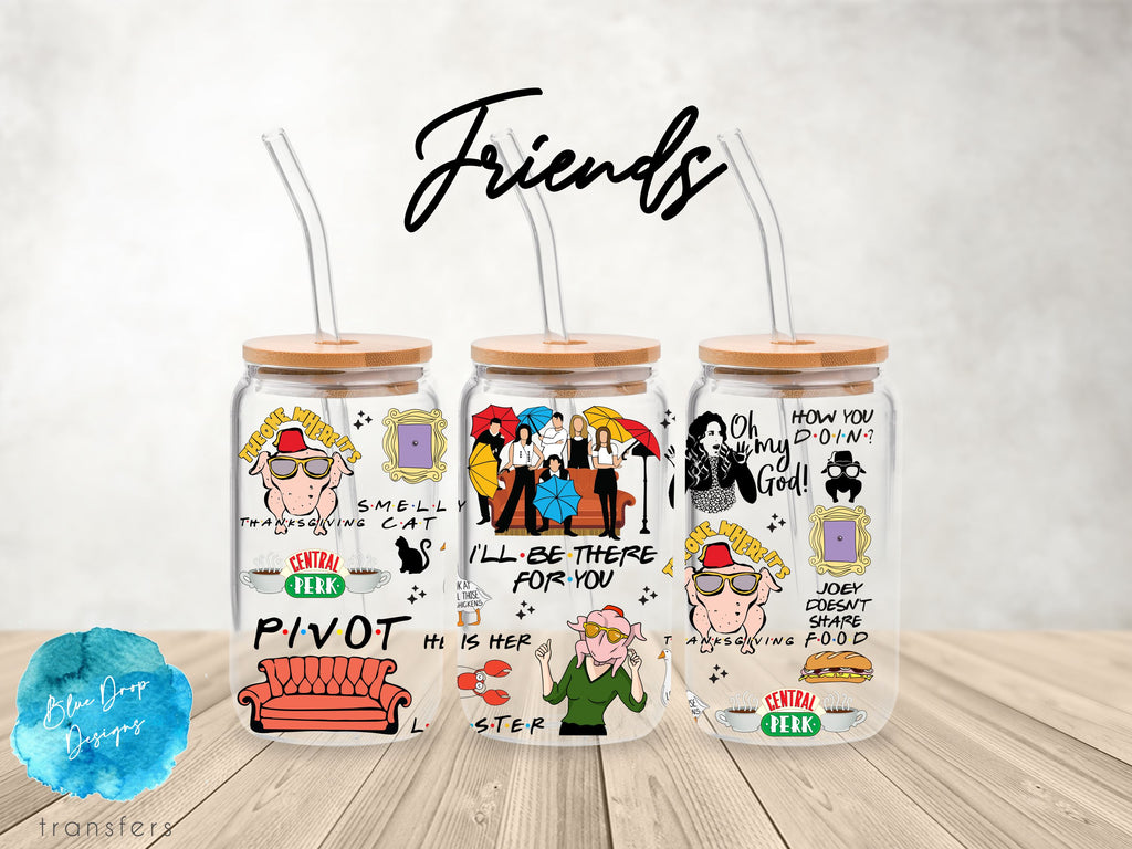 Friends UV DTF Cup Wrap – Blue Drop Transfers