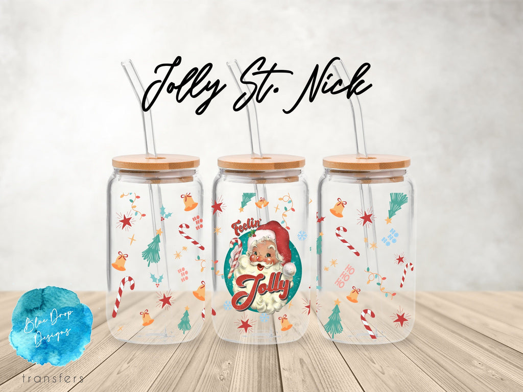 Jolly St. Nick UV DTF Cup Wrap – Blue Drop Transfers