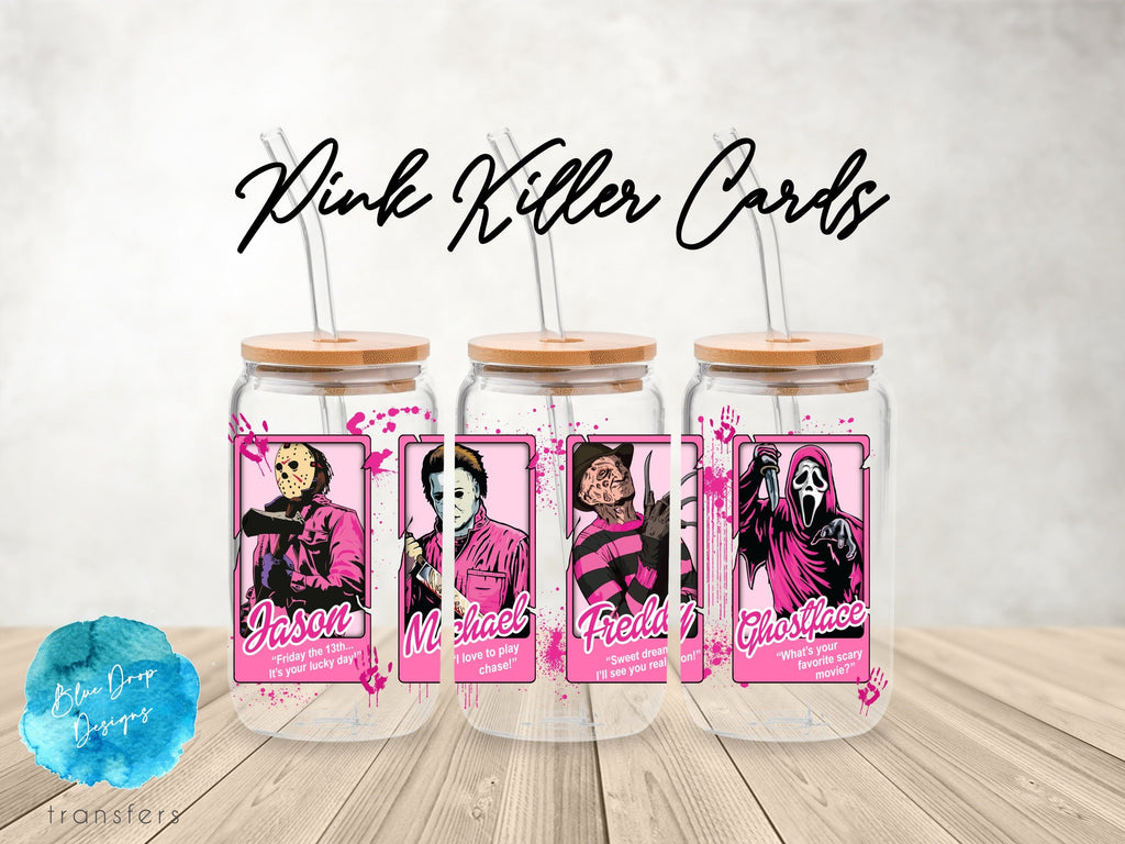 Pink Killer Cards UV DTF Cup Wrap – Blue Drop Transfers