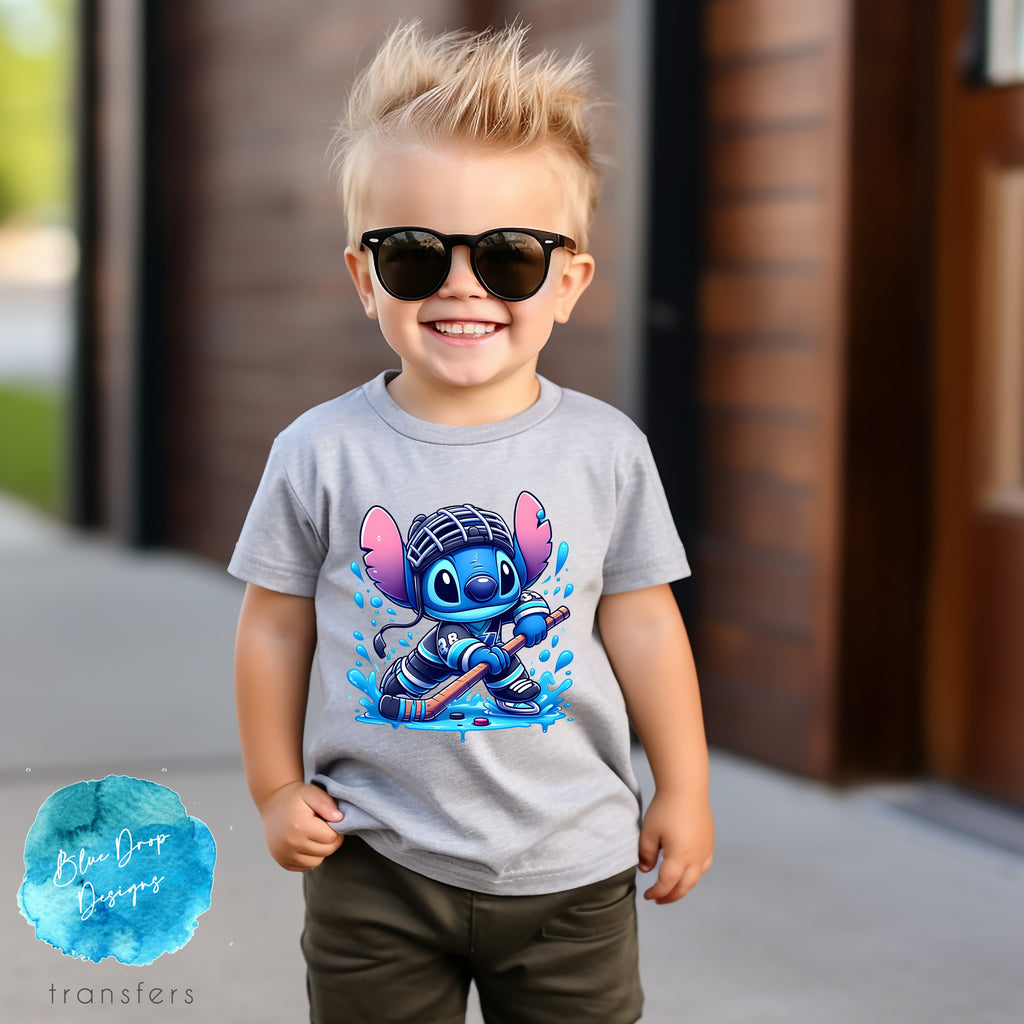 Stitch Hockey Full Color Heat Transfer – Blue Drop Transfers