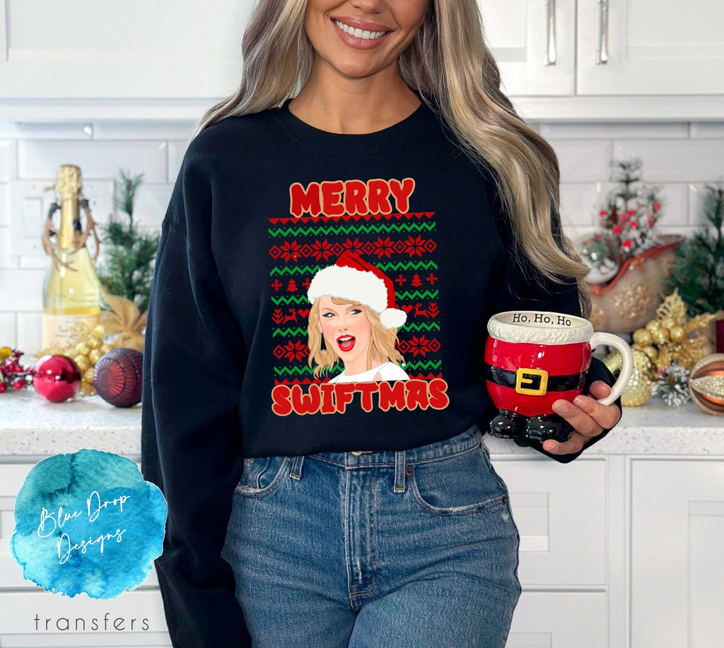 Swiftmas Sweater Transfer – Blue Drop Transfers