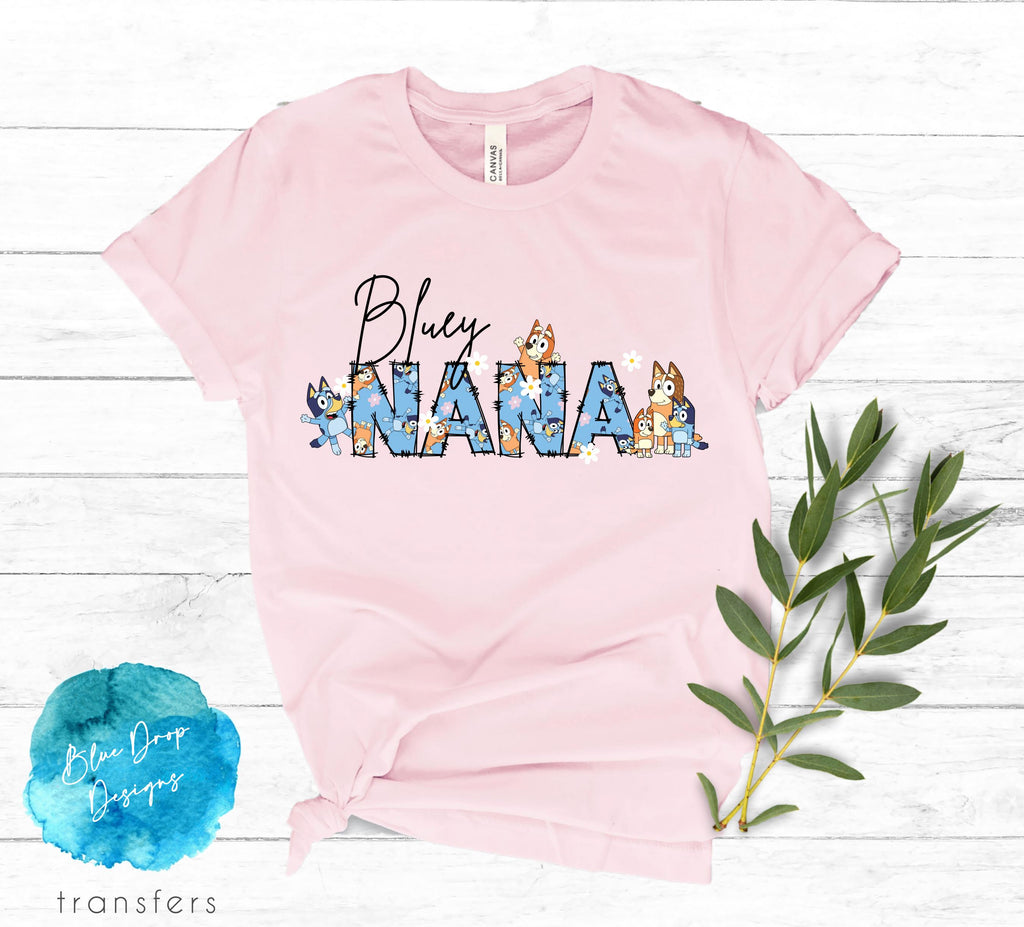 Bluey Nana Full Colour Transfer – Blue Drop Transfers