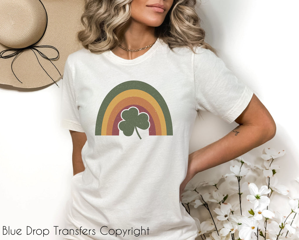 Retro Rainbow Clover Full Colour Transfer – Blue Drop Transfers